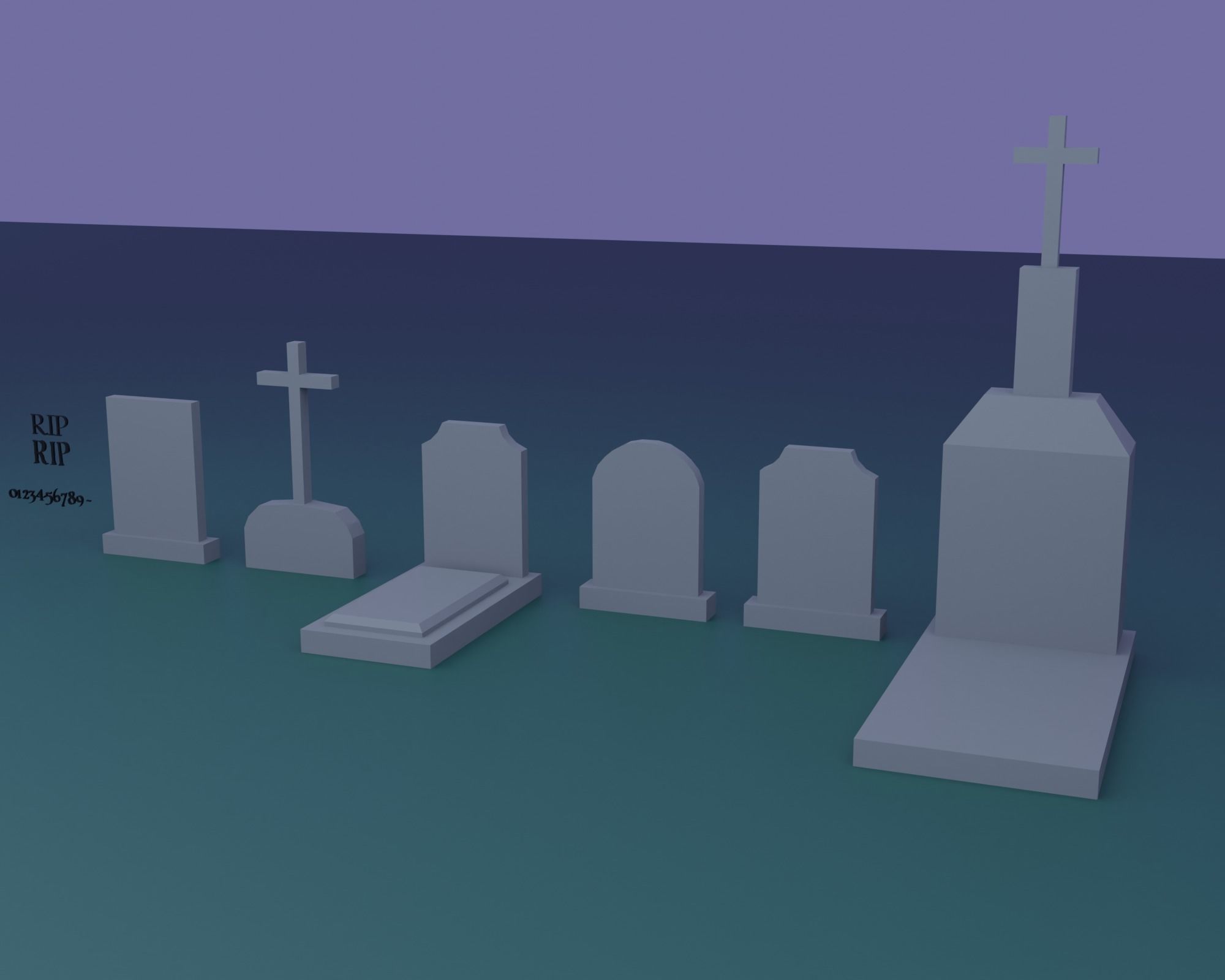 3D model Cemetery VR / AR / low-poly | CGTrader