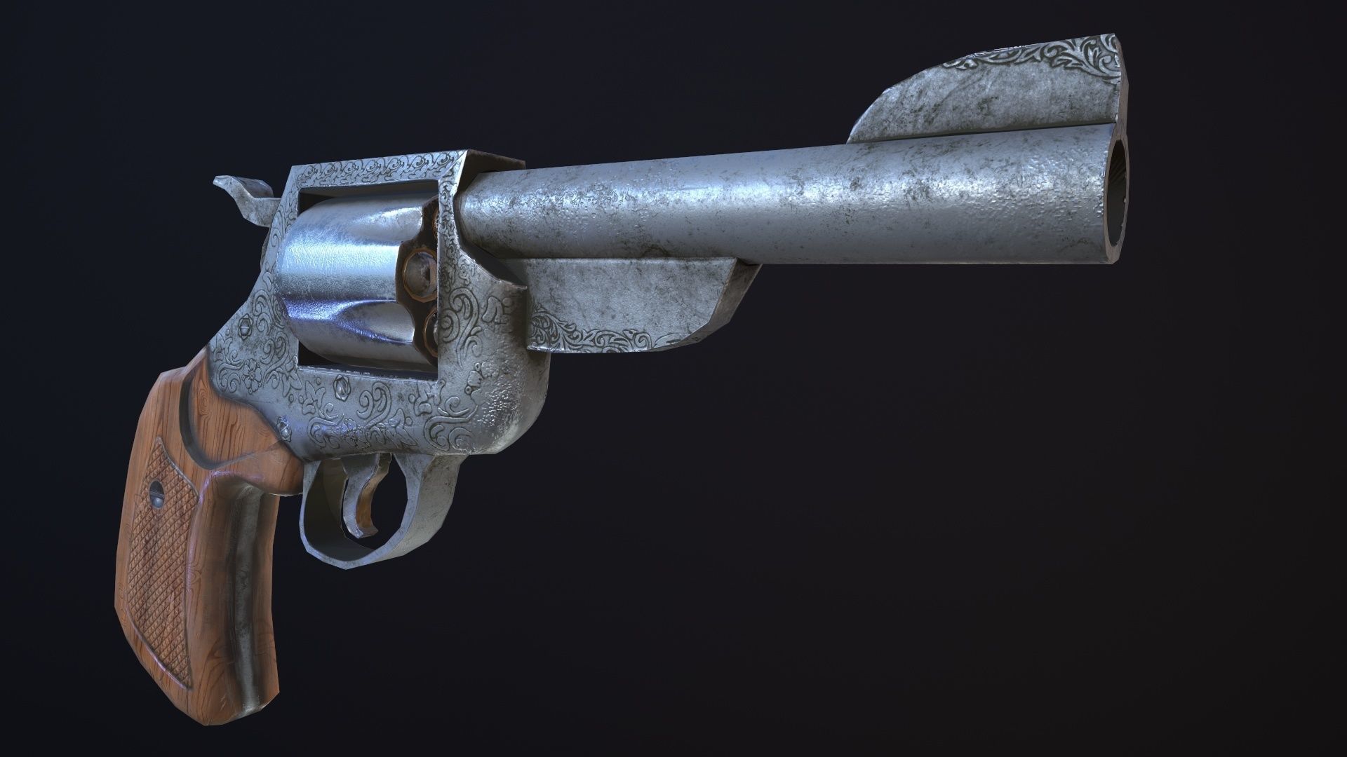 3D model low poly revolver VR / AR / low-poly | CGTrader