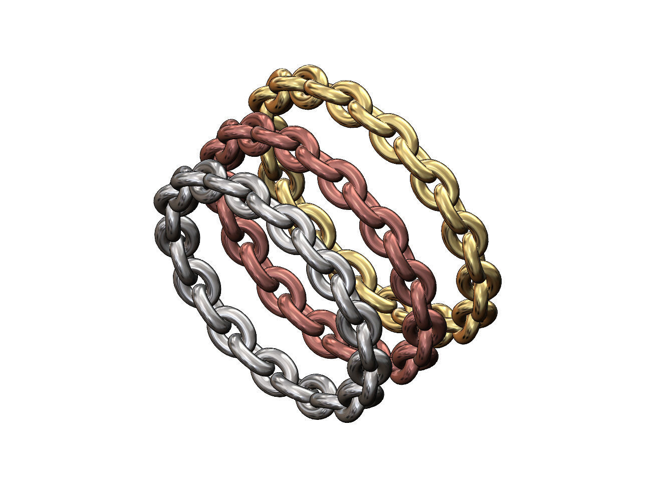 Simple stacker chain link band 3D model 3D printable | CGTrader