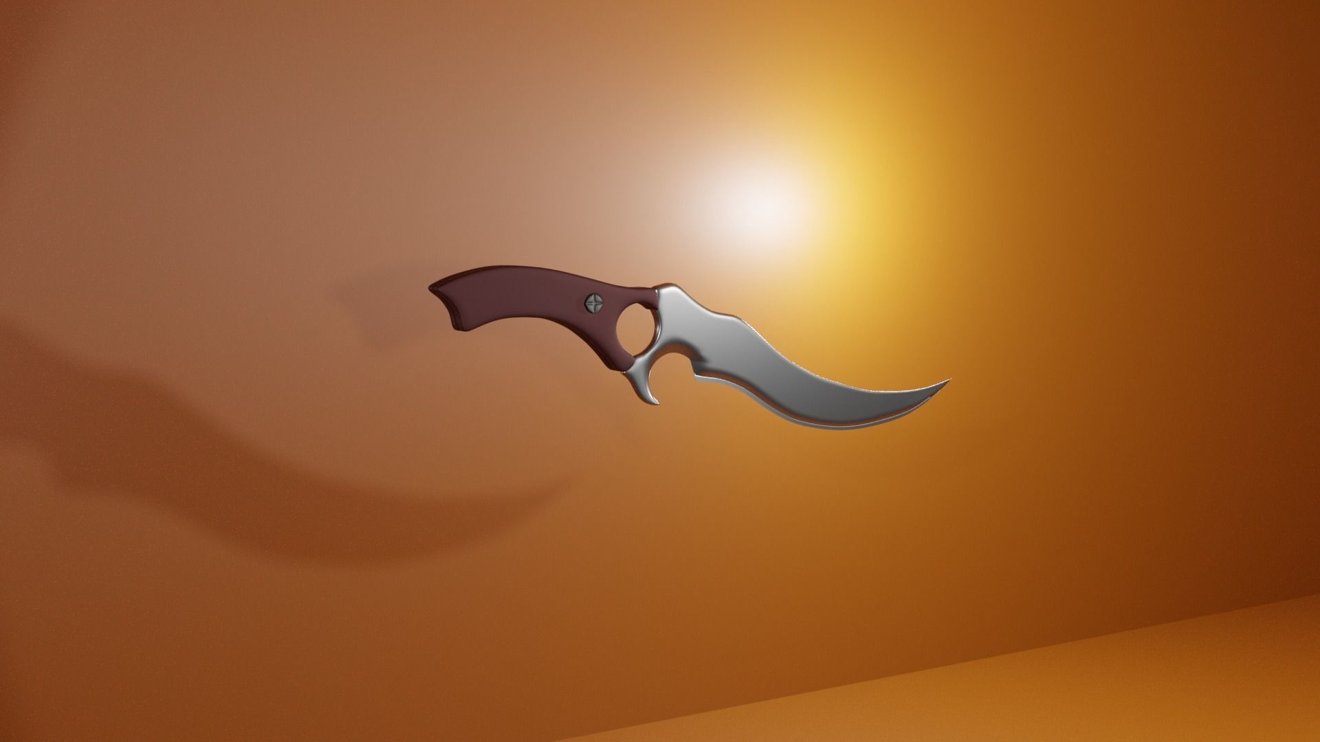 Dagger knife hanging on wall 3D model | CGTrader
