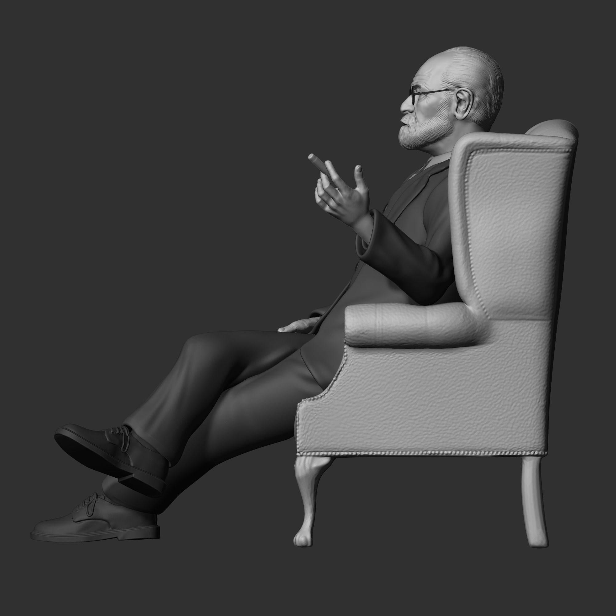 Sigmund Freud Full Body 3D model 3D printable | CGTrader