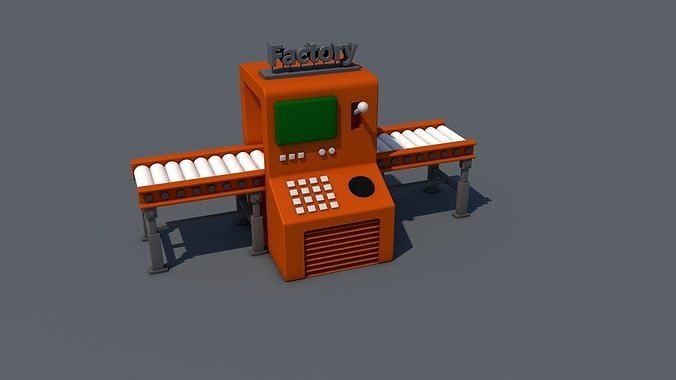 Factory orange machine 3D model 3D printable | CGTrader