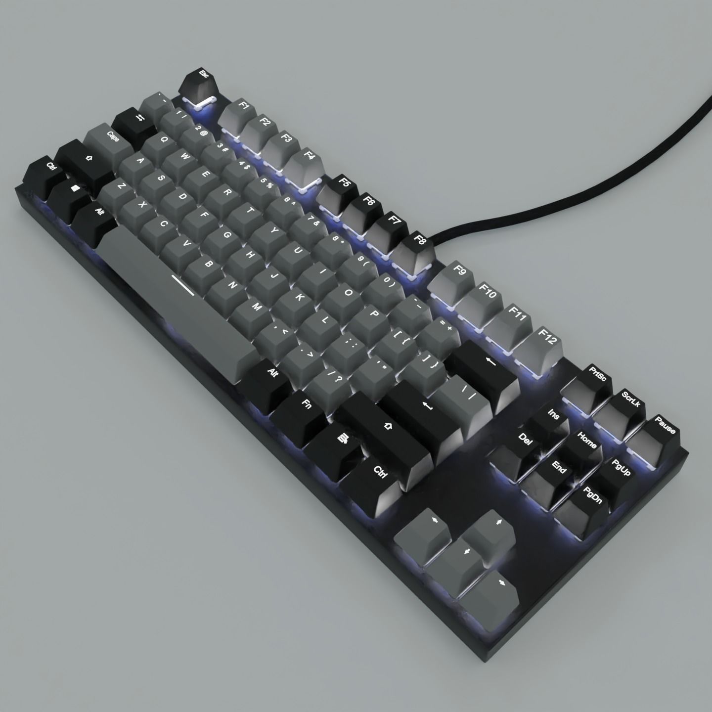 Black Gray Mechanical TKL Keyboard 3D model | CGTrader