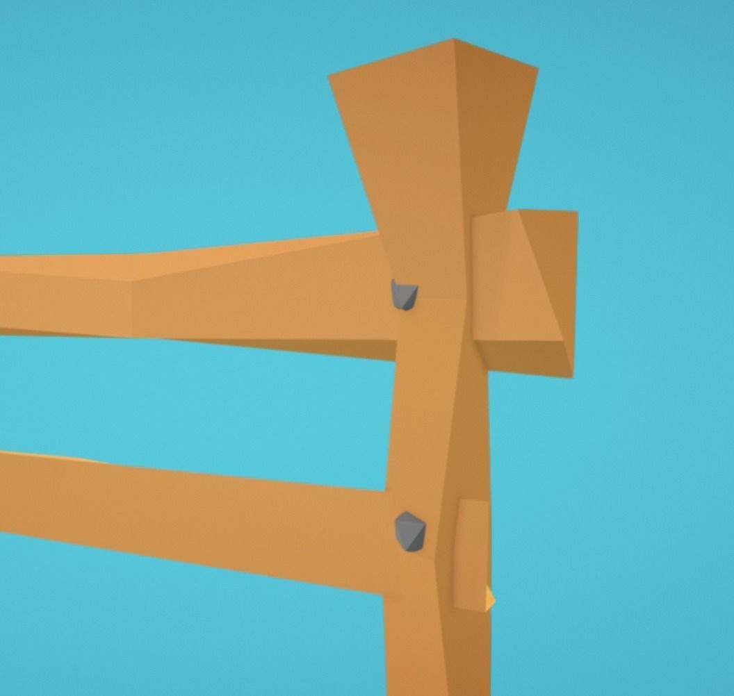 3D model LOW POLY ASSET FENCE MODEL - LOWPOLYGONAL VR / AR / low-poly ...
