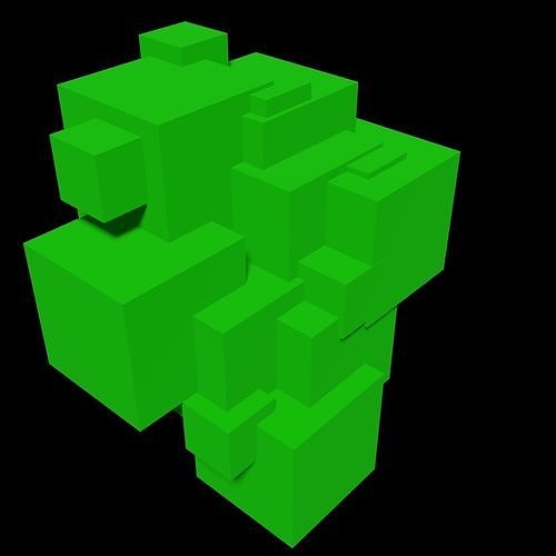 ABSTRACT 3D MODEL 2 cubes minecraft 3D model 3D printable | CGTrader
