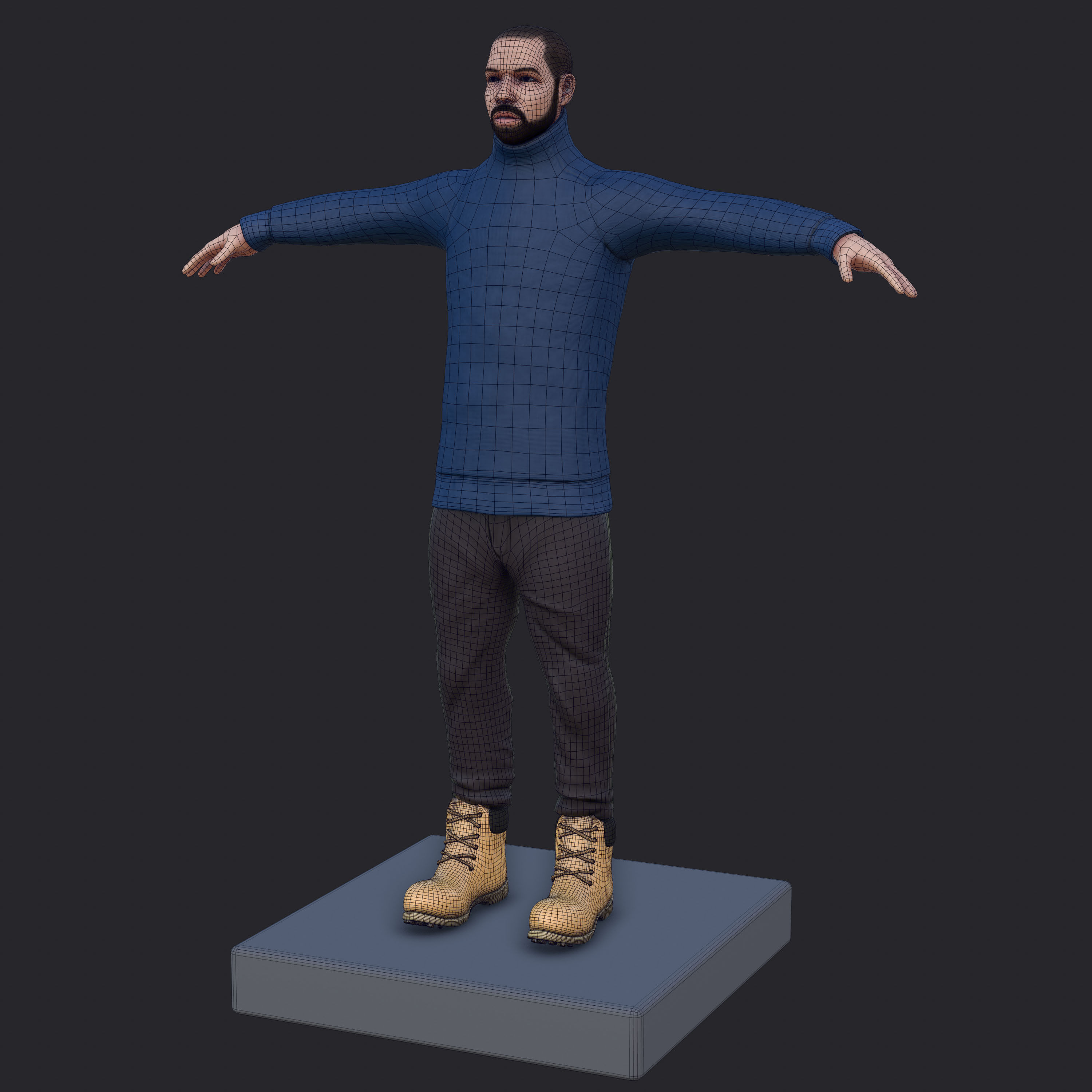 3D model Drake singer low poly Now Available with Rigging VR / AR / low ...