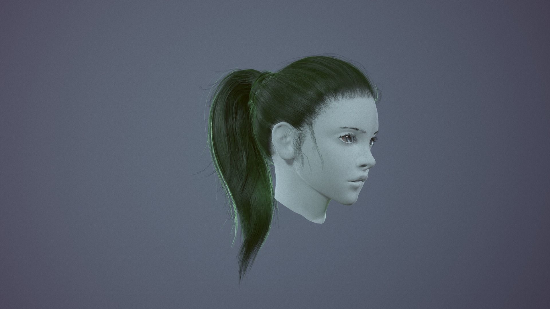 3D model Realtime Womans pony tail VR / AR / low-poly | CGTrader