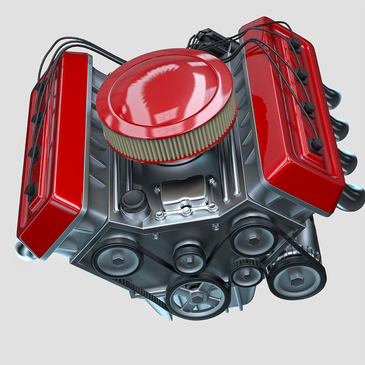 Car engine Animated 3D model animated rigged | CGTrader