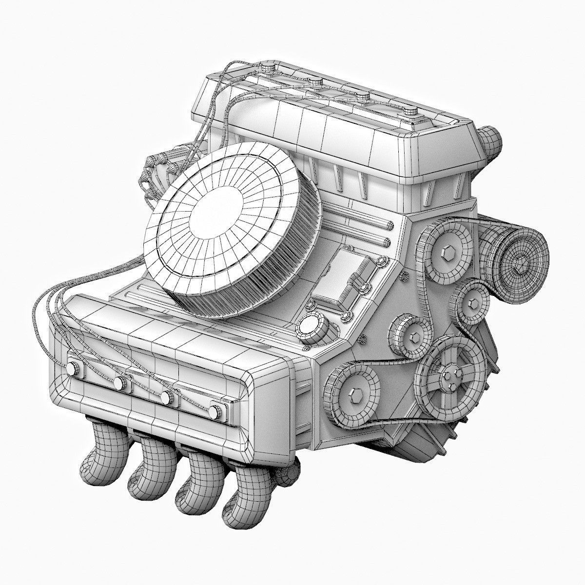 Car engine Animated 3D model animated rigged | CGTrader