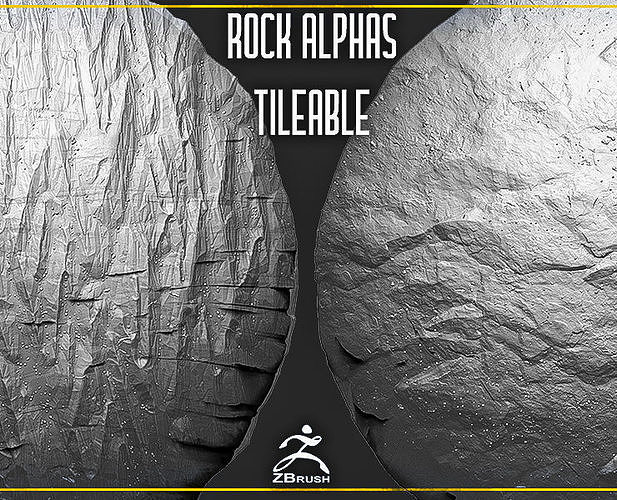 Rock Tileable Alphas for ZBrush and Substance 3D model | CGTrader