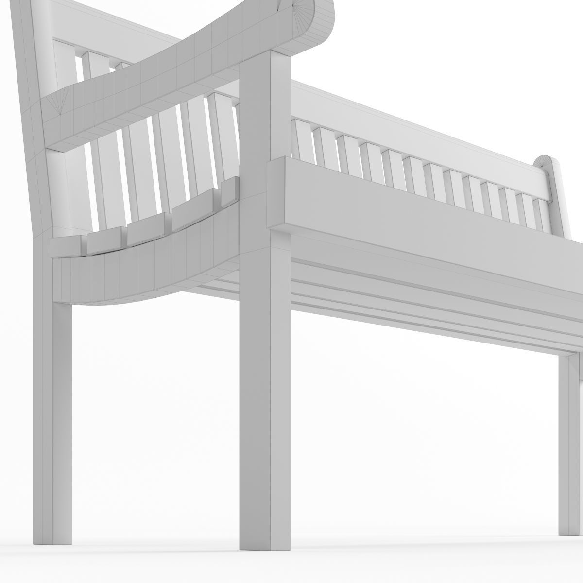 Outdoor Wooden Bench 3D model | CGTrader