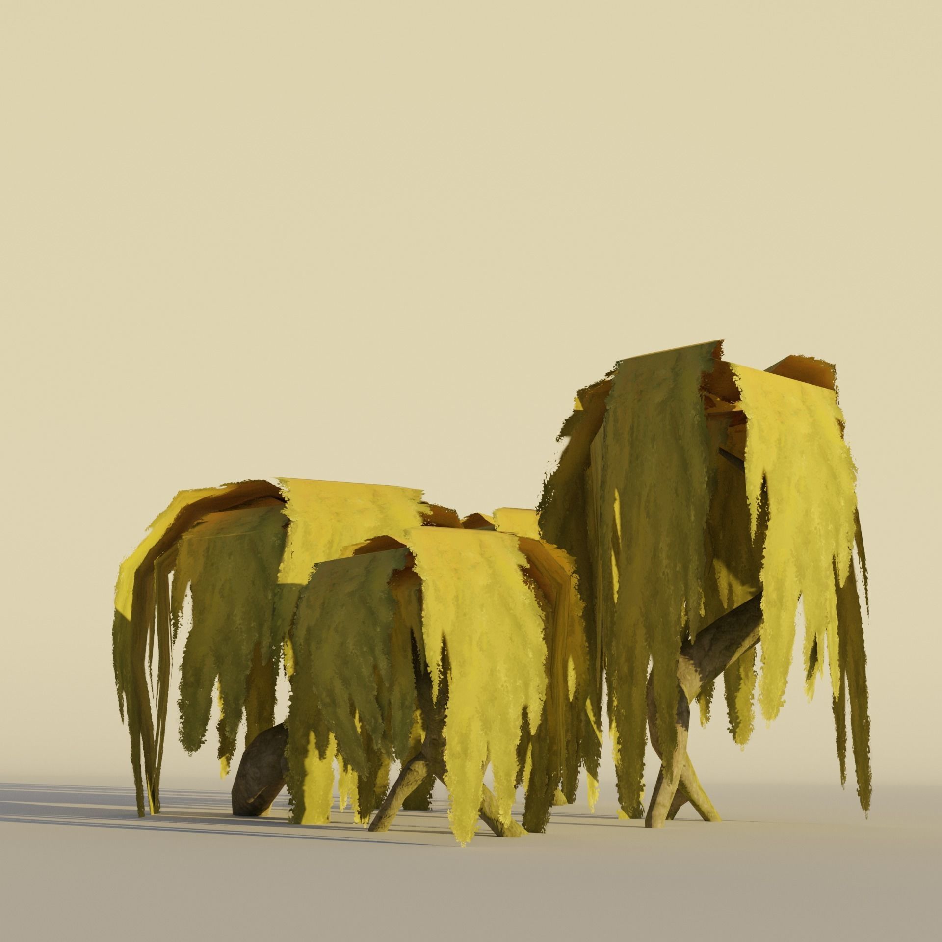 Willow Tree Set Cartoon Stylized Hand painted 3D asset