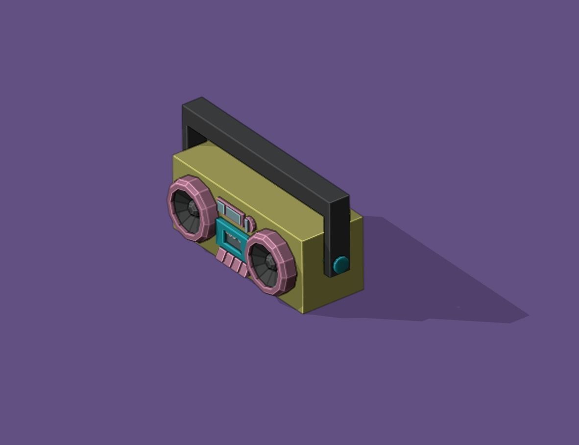 3D model LOW POLY ASSET BOOMBOX MODEL - LOWPOLYGONAL VR / AR / low-poly ...