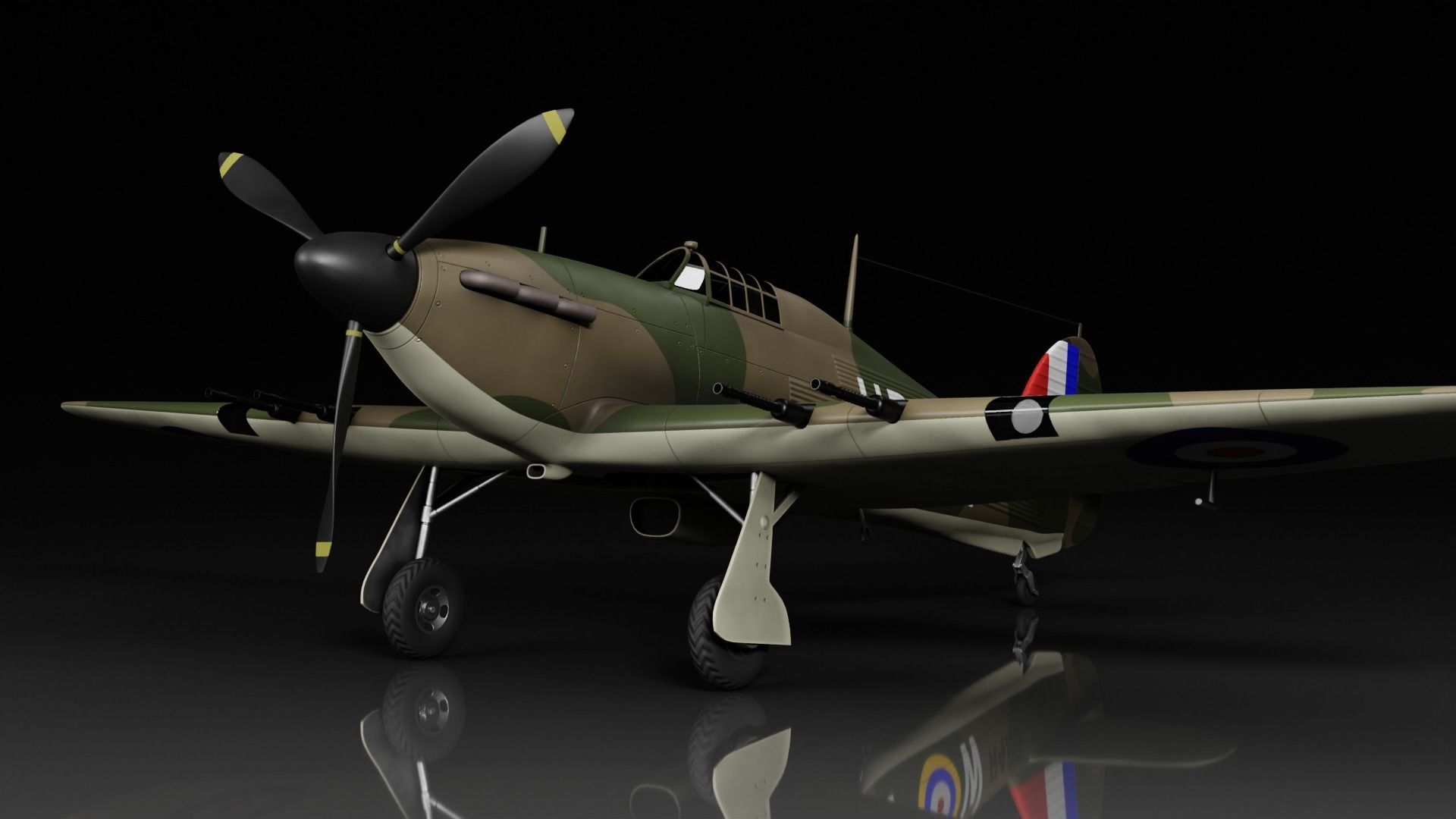 Hawker Hurricane 3D model animated rigged | CGTrader