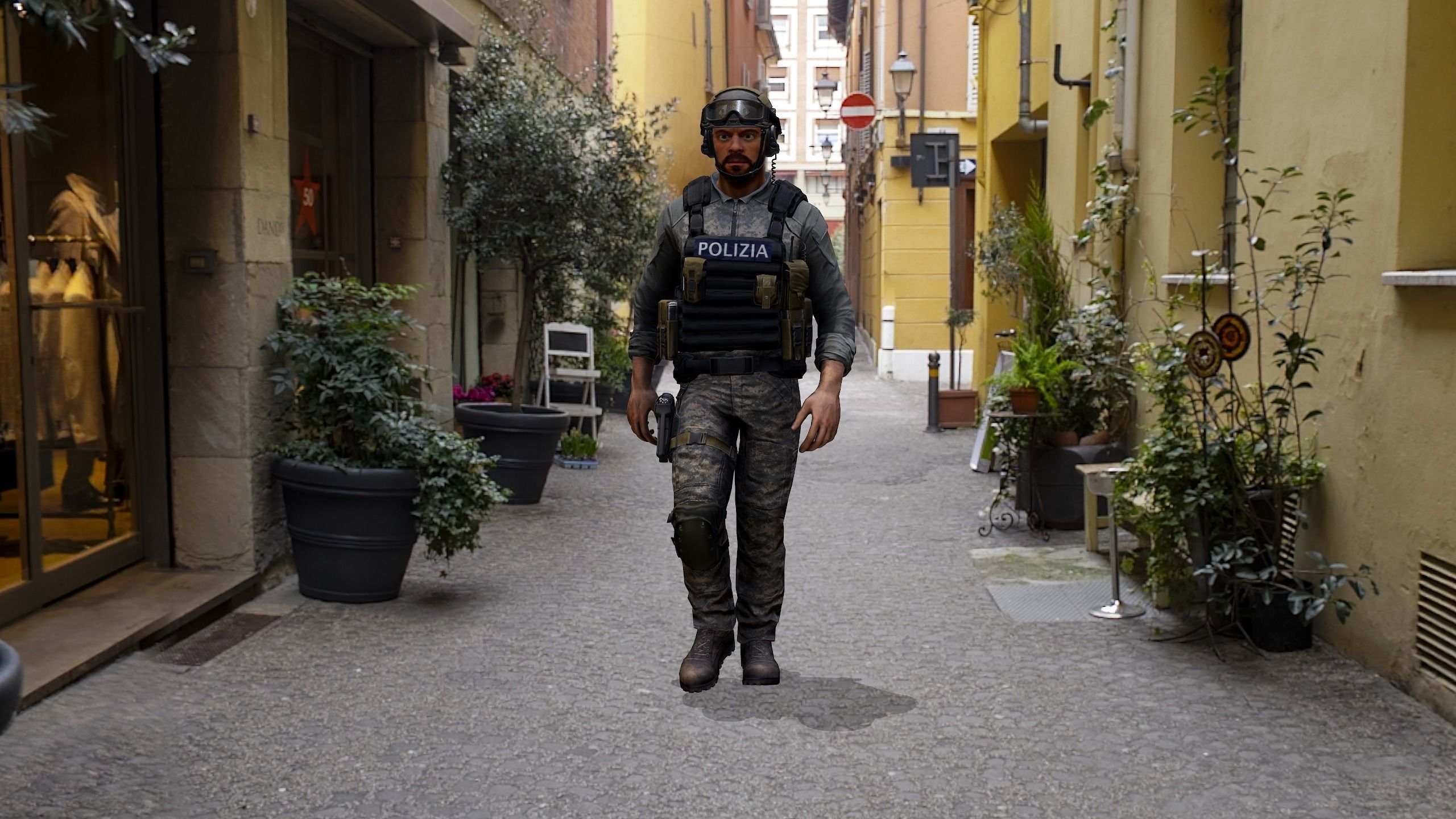 3D model Modular military character 2 VR / AR / low-poly rigged ...