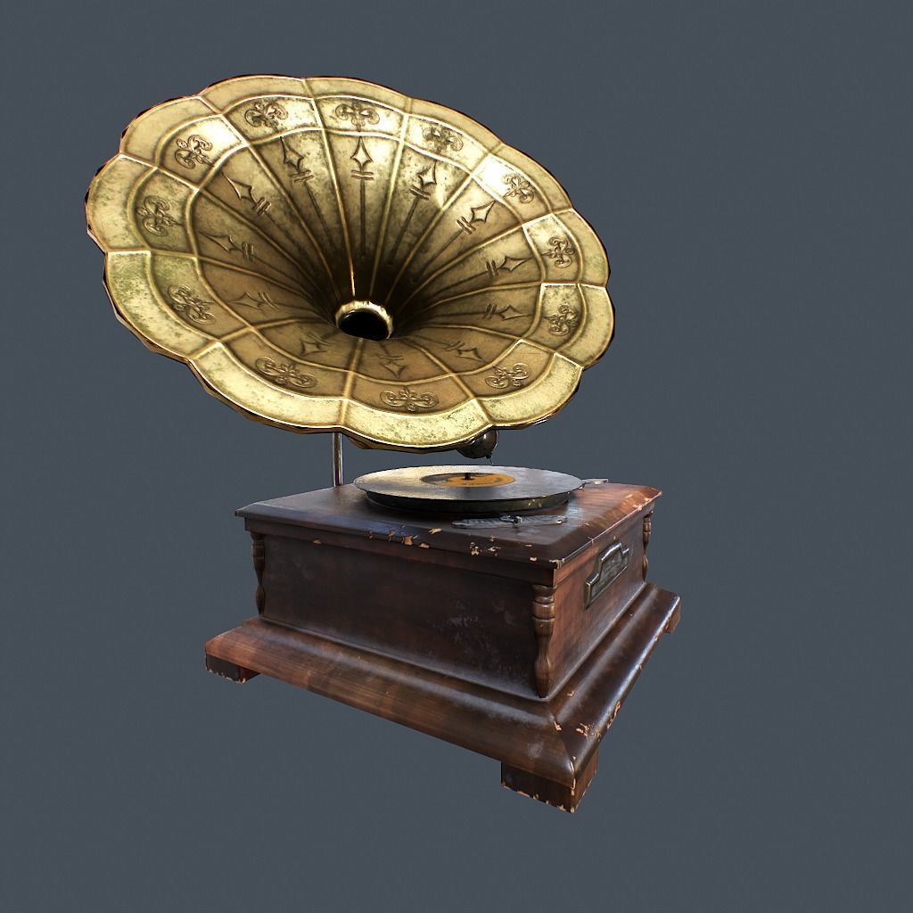 3D model Vintage Gramophone Animated VR / AR / low-poly animated | CGTrader