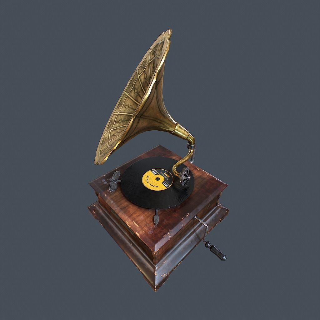 3D model Vintage Gramophone Animated VR / AR / low-poly animated | CGTrader