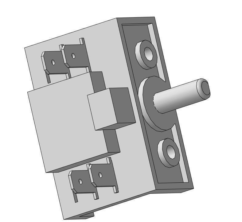 Rotary switch three-position 3D model 3D printable | CGTrader