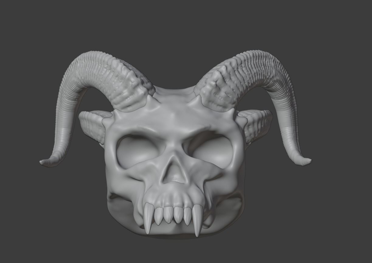 Demon skull free 3D model 3D printable | CGTrader