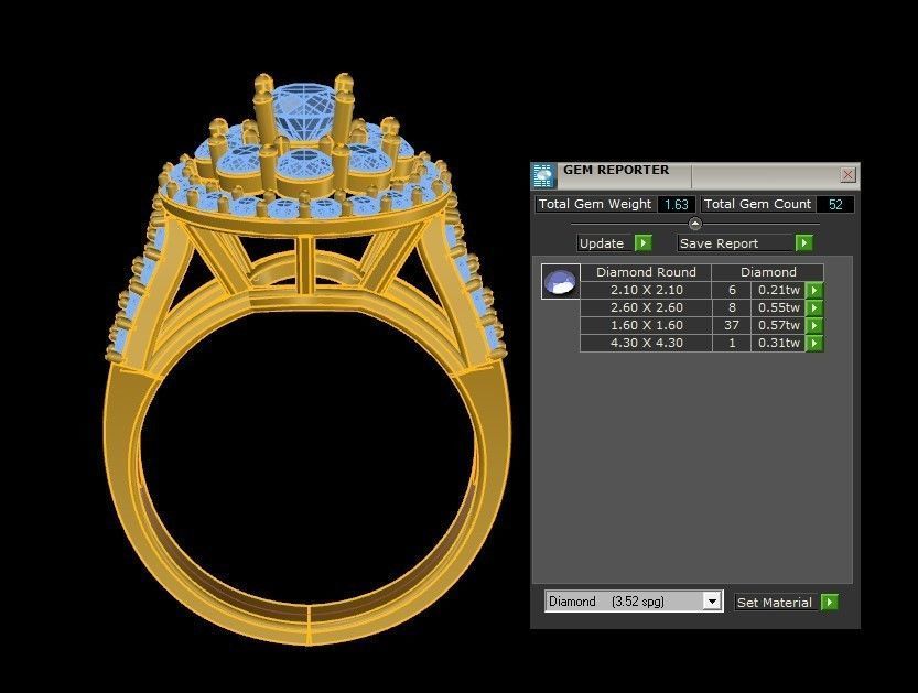 R204 Diamond Ring cad file 3D model | CGTrader
