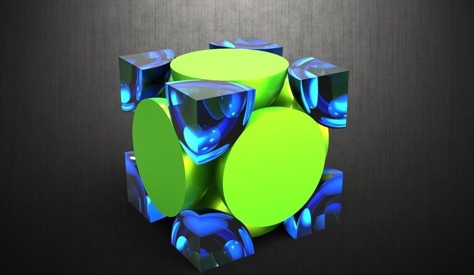 FCC unit cell free 3D model | CGTrader