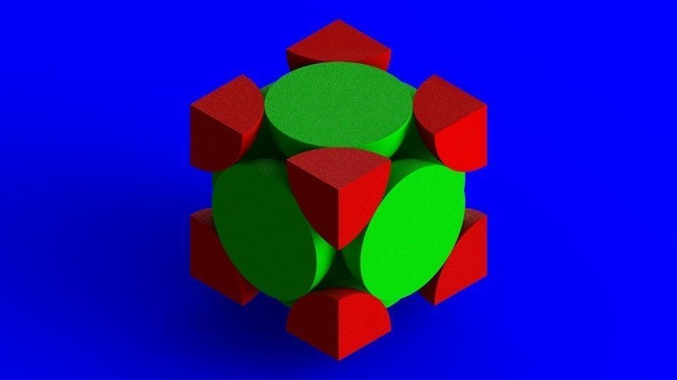 FCC unit cell free 3D model | CGTrader