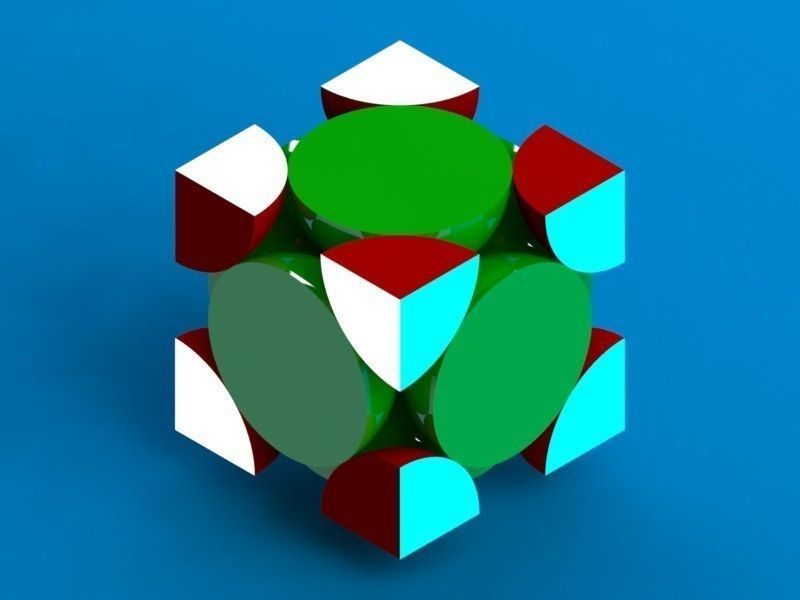 FCC unit cell free 3D model | CGTrader