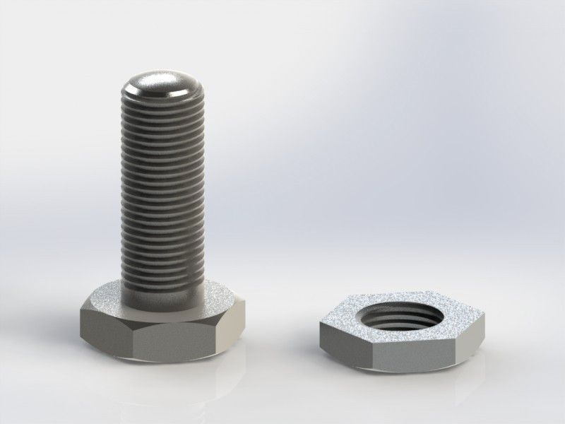 Nut bolt assembly free 3D model | CGTrader