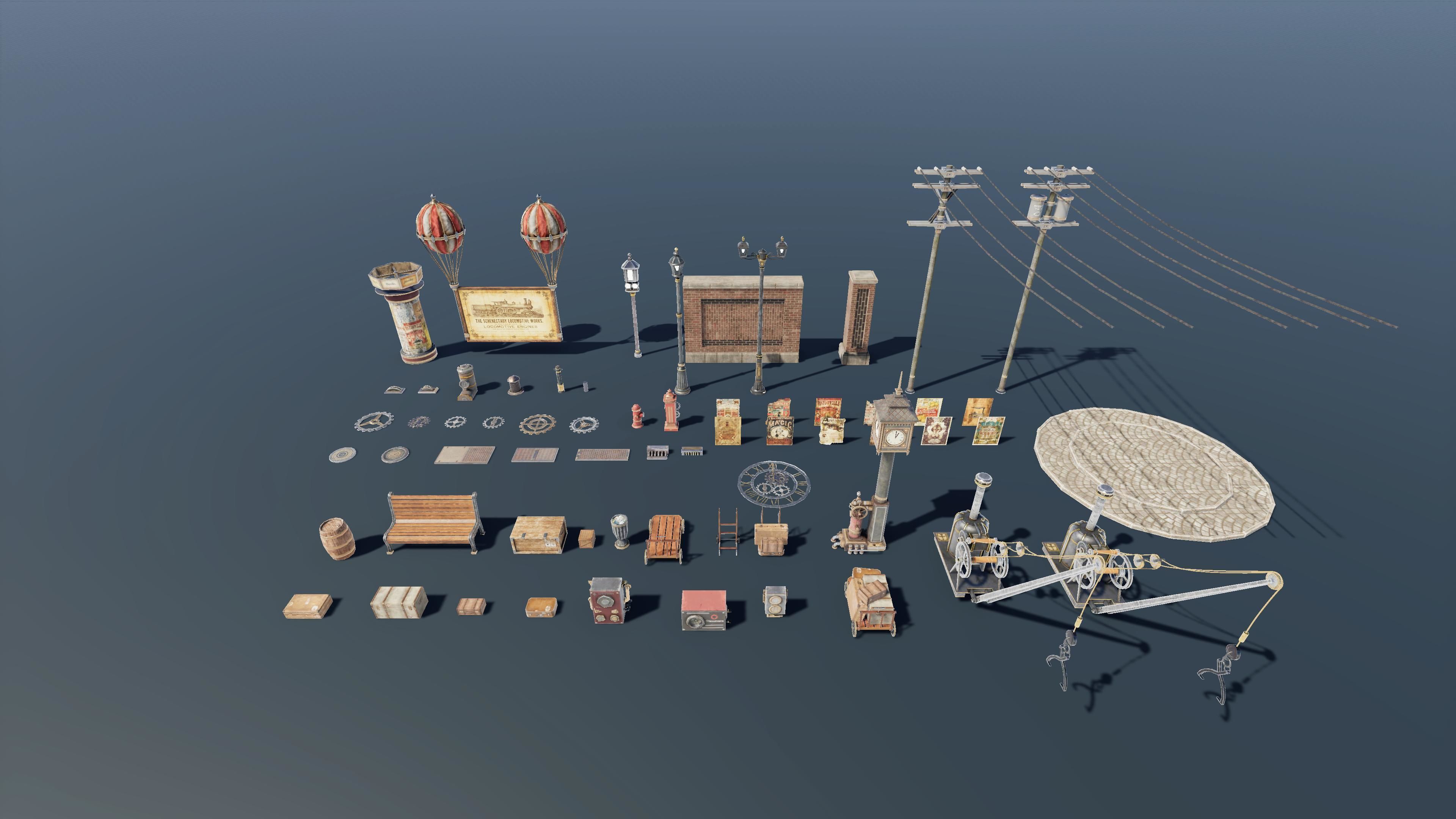 3D model Steampunk City VR / AR / low-poly | CGTrader