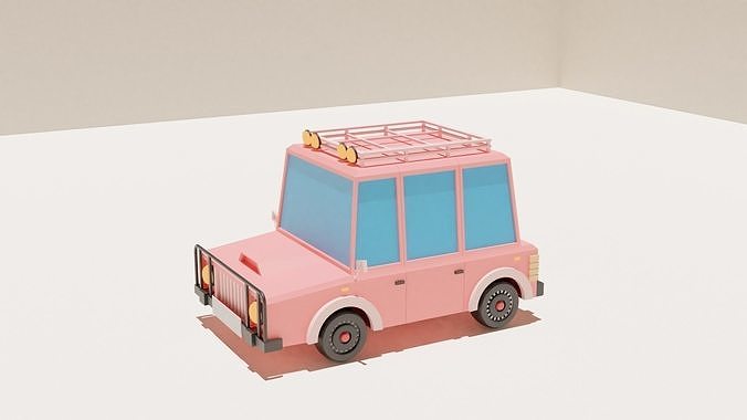 low poly car rig 3D model rigged | CGTrader