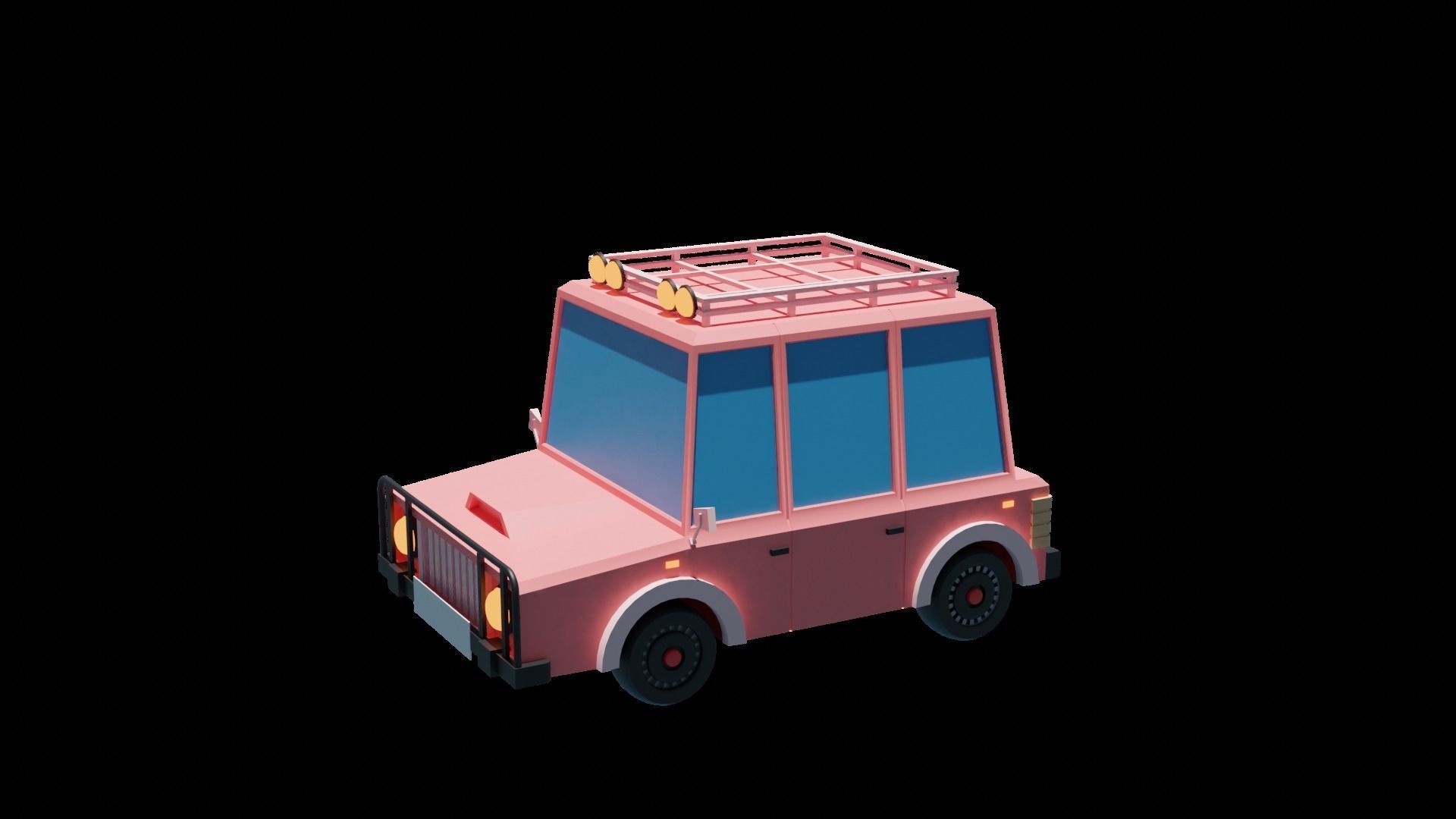low poly car rig 3D model rigged | CGTrader