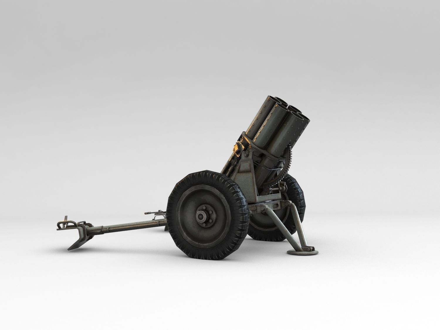 3D model Low Poly 15cm Nebelwerfer 41 rocket artillery VR / AR / low ...