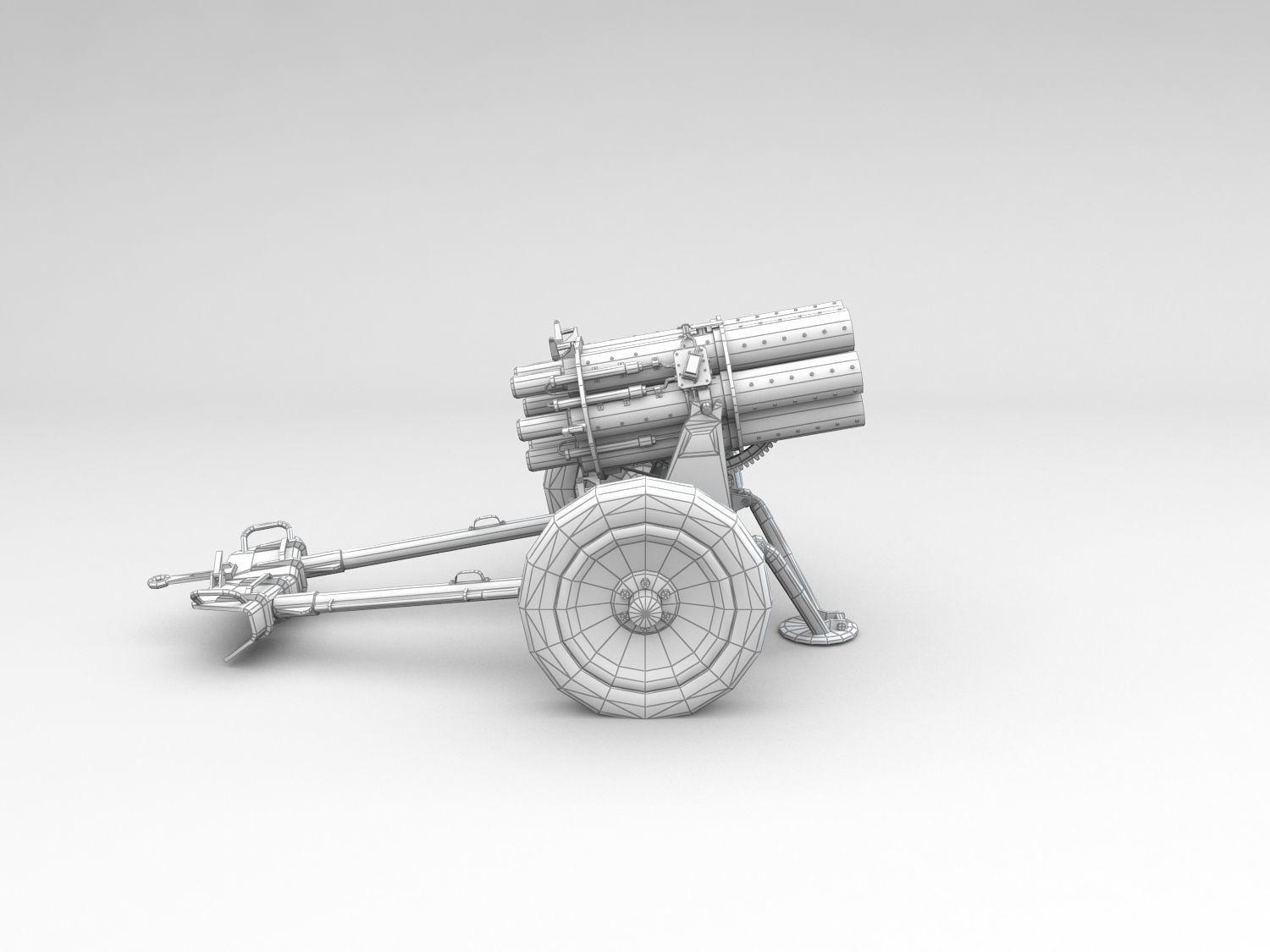3D model Low Poly 15cm Nebelwerfer 41 rocket artillery VR / AR / low ...