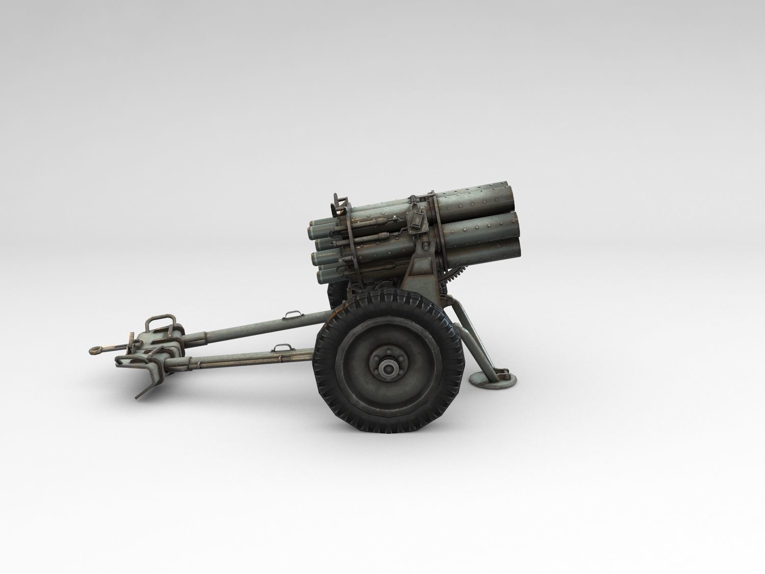 3D model Low Poly 15cm Nebelwerfer 41 rocket artillery VR / AR / low ...