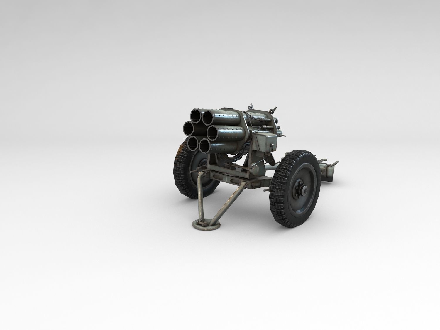 3D model Low Poly 15cm Nebelwerfer 41 rocket artillery VR / AR / low ...