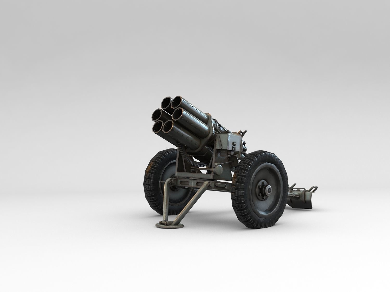 3D model Low Poly 15cm Nebelwerfer 41 rocket artillery VR / AR / low ...