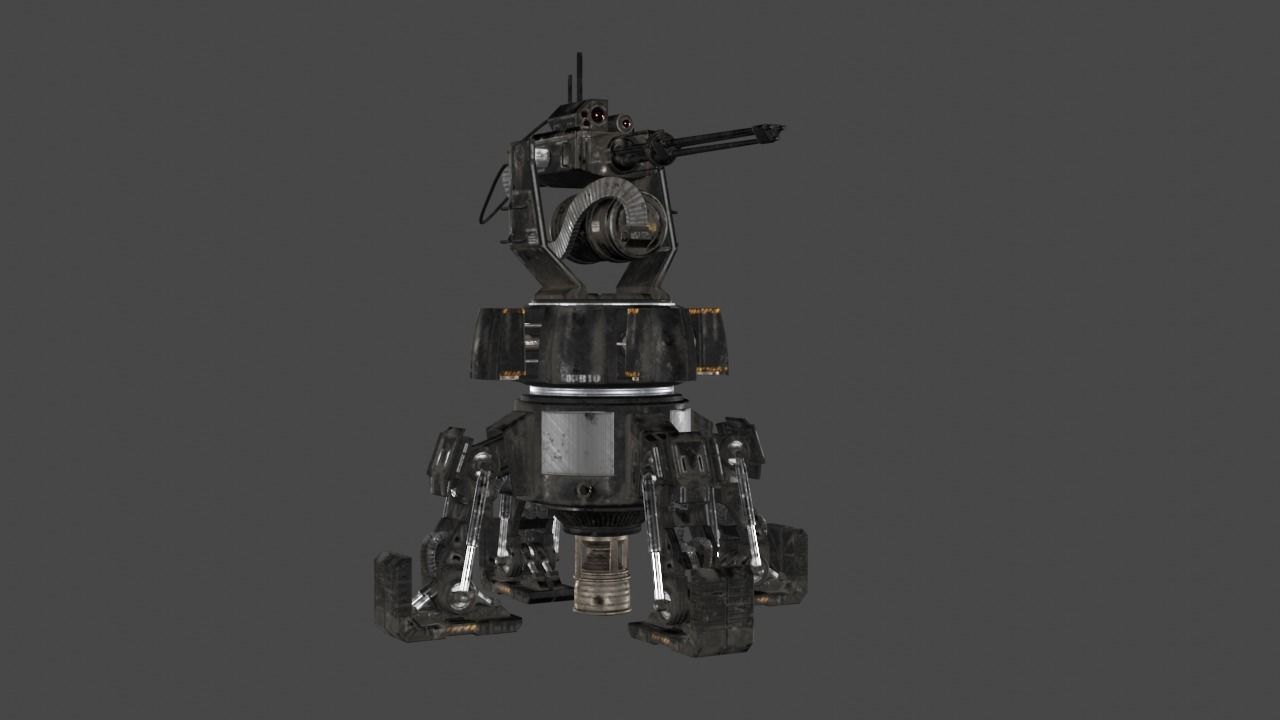 3D model Sci Fi Turret Machine Gun VR / AR / low-poly | CGTrader