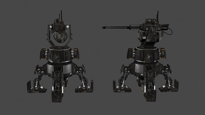 3D model Sci Fi Turret Machine Gun VR / AR / low-poly | CGTrader