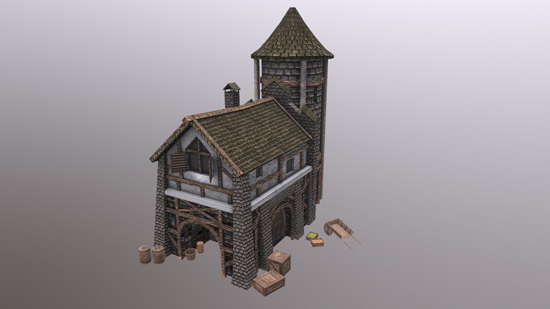 3D model Medieval Warehouse VR / AR / low-poly | CGTrader