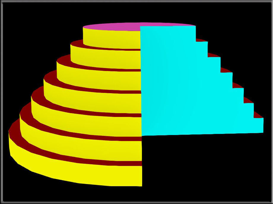 3D model Three quarters pyramid display VR / AR / low-poly | CGTrader