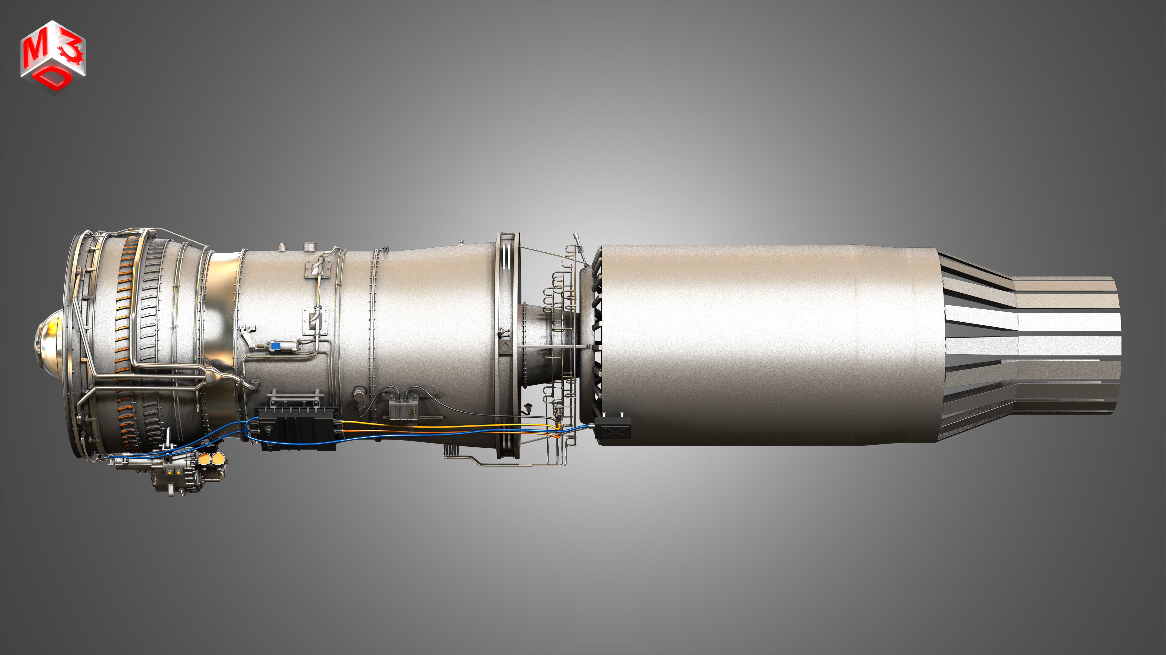 F100 - PW - 220 Turbofan Engine - with Interior Parts 3D model | CGTrader