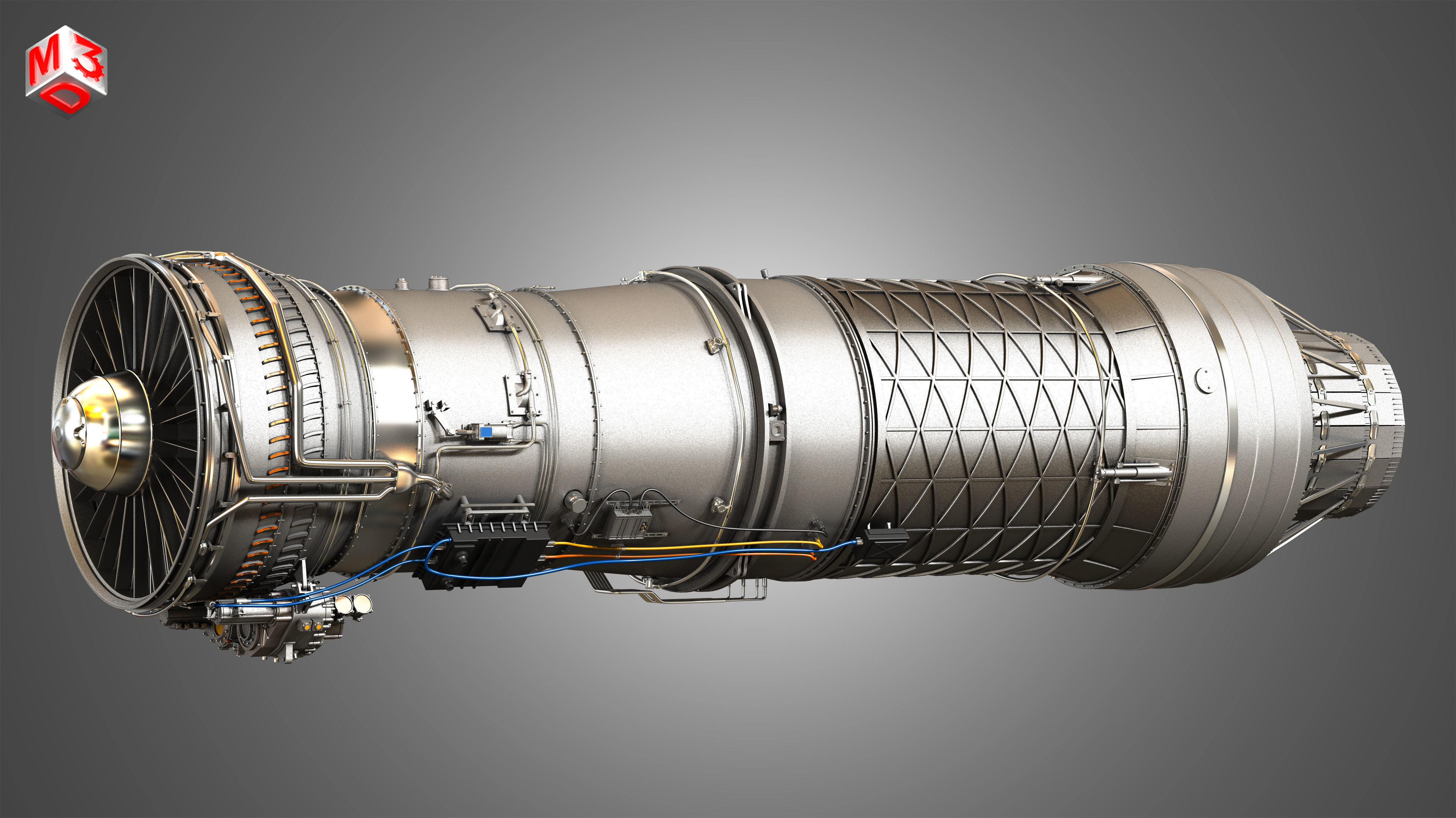 F100 - PW - 220 Turbofan Engine - with Interior Parts 3D model | CGTrader