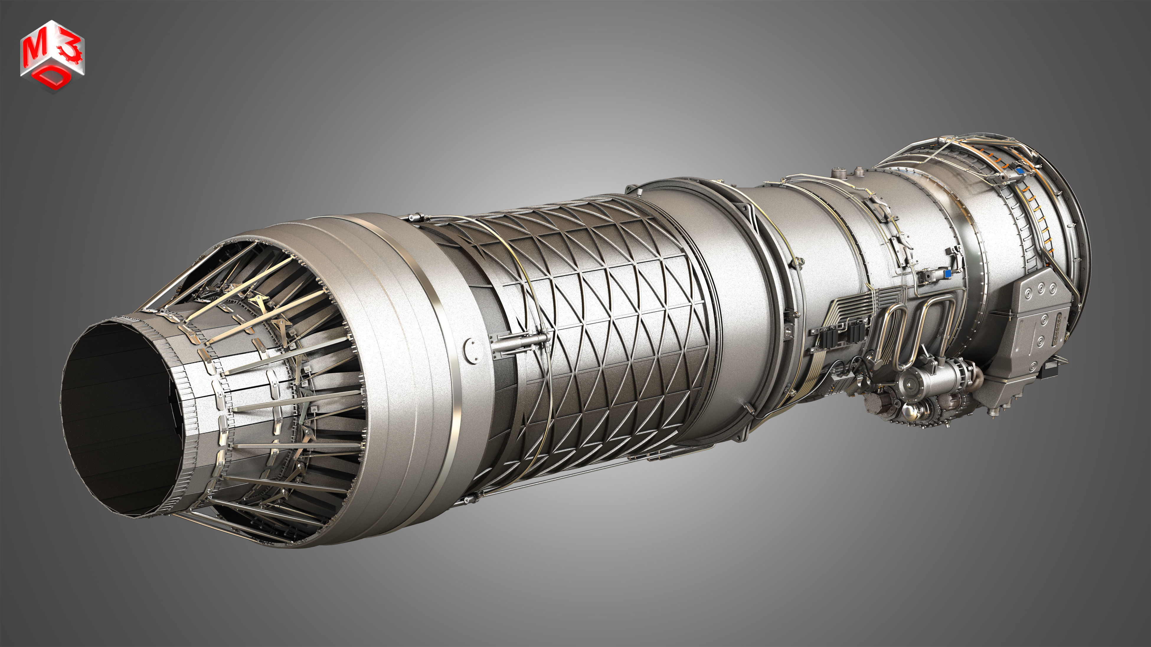 F100 - PW - 220 Turbofan Engine - with Interior Parts 3D model | CGTrader