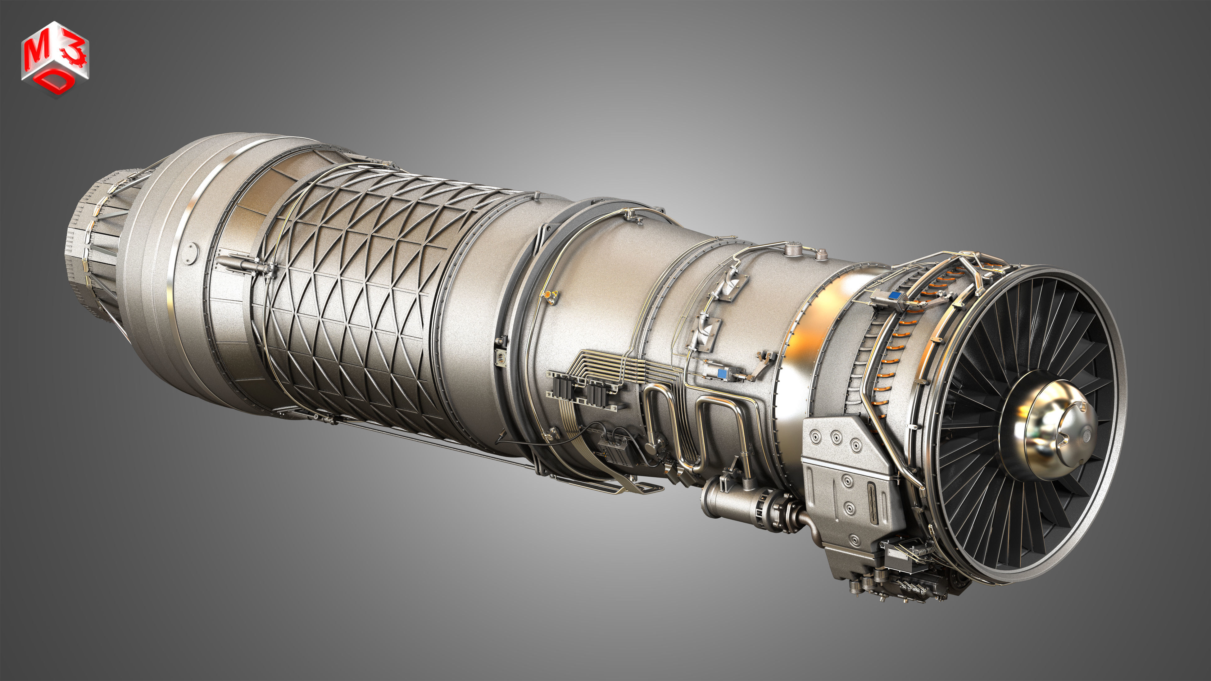 F100 - PW - 220 Turbofan Engine - with Interior Parts 3D model | CGTrader