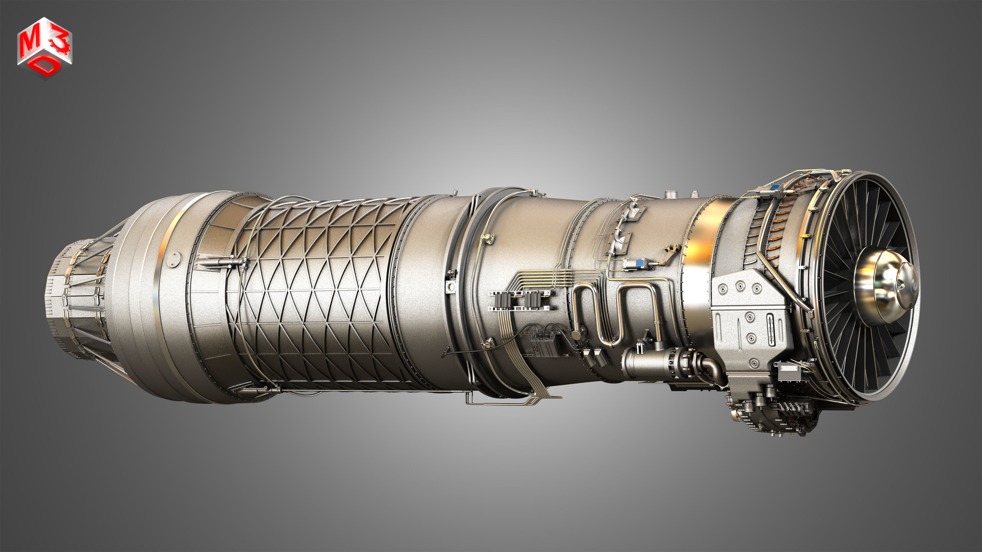 F100 - PW - 220 Turbofan Engine - with Interior Parts 3D model | CGTrader
