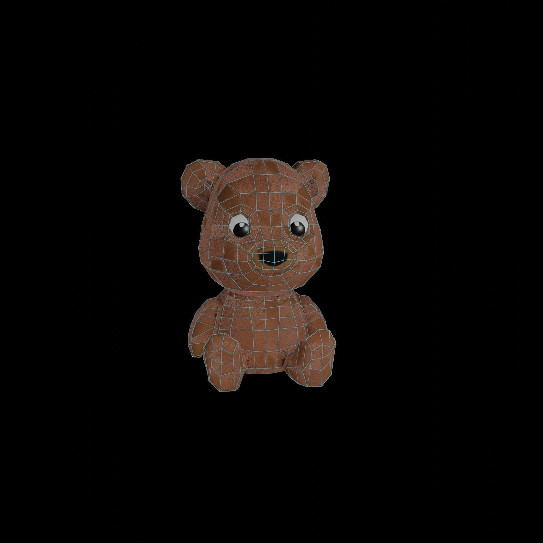 Teddy Bear Low and High Poly Meshes free VR / AR / low-poly 3D model ...