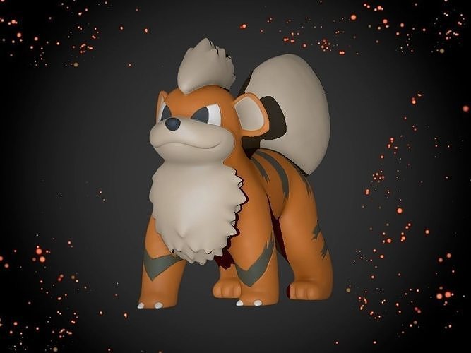 Growlithe STL 3D model 3D printable | CGTrader