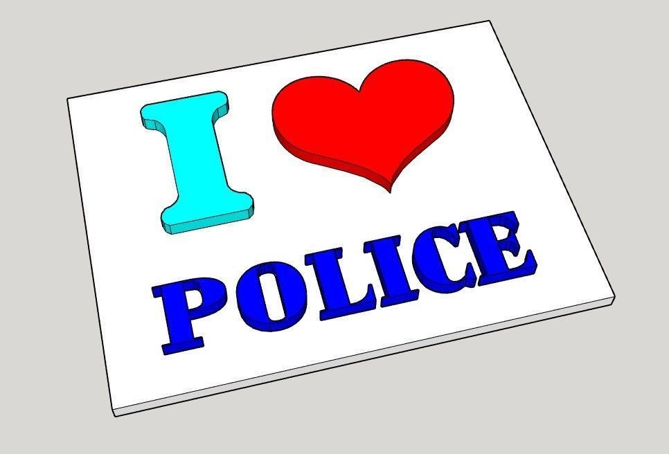 I LOVE POLICE 3D model 3D printable | CGTrader