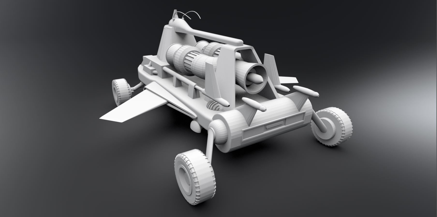 Jet Car Scale model 3D model 3D printable | CGTrader