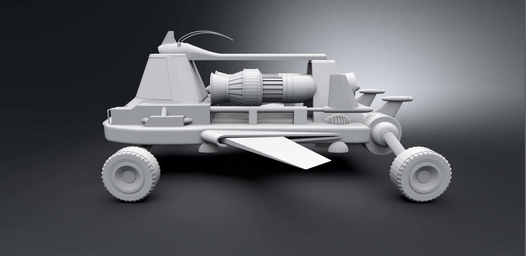 Jet Car Scale model 3D model 3D printable | CGTrader